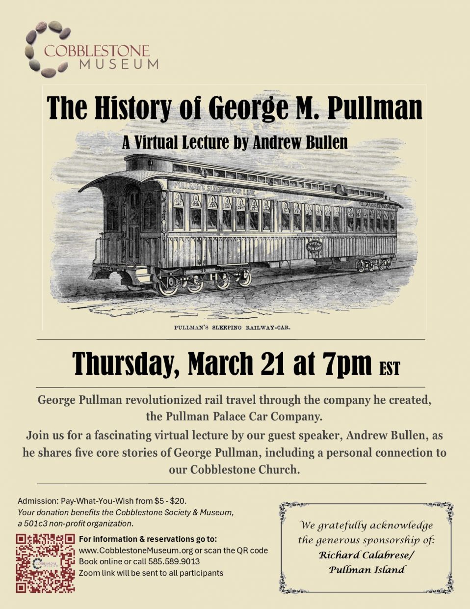 The Cobblestone Museum – The History of George Pullman (Video Recording ...